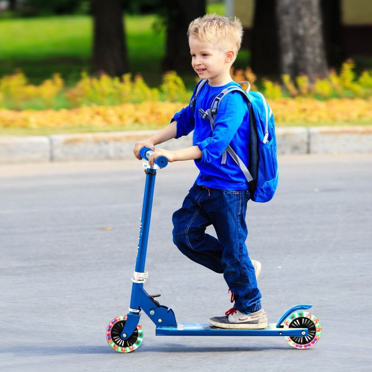 Foldable Children's Scooter 2 Automatic Flashing Wheels Adjustable ...